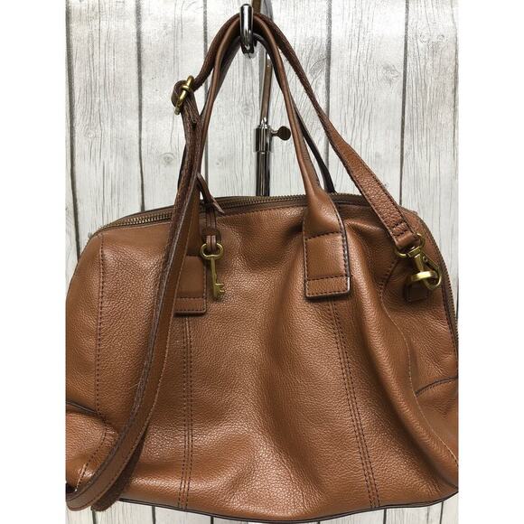 Fossil | Bags | Fossil Tan Leather Satchel | Poshmark